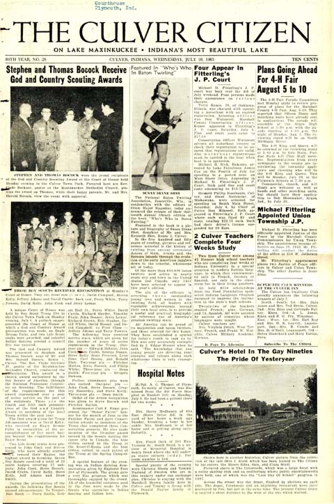 Culver Citizen newspapers, July-September, 1963 « Culver Historical Society